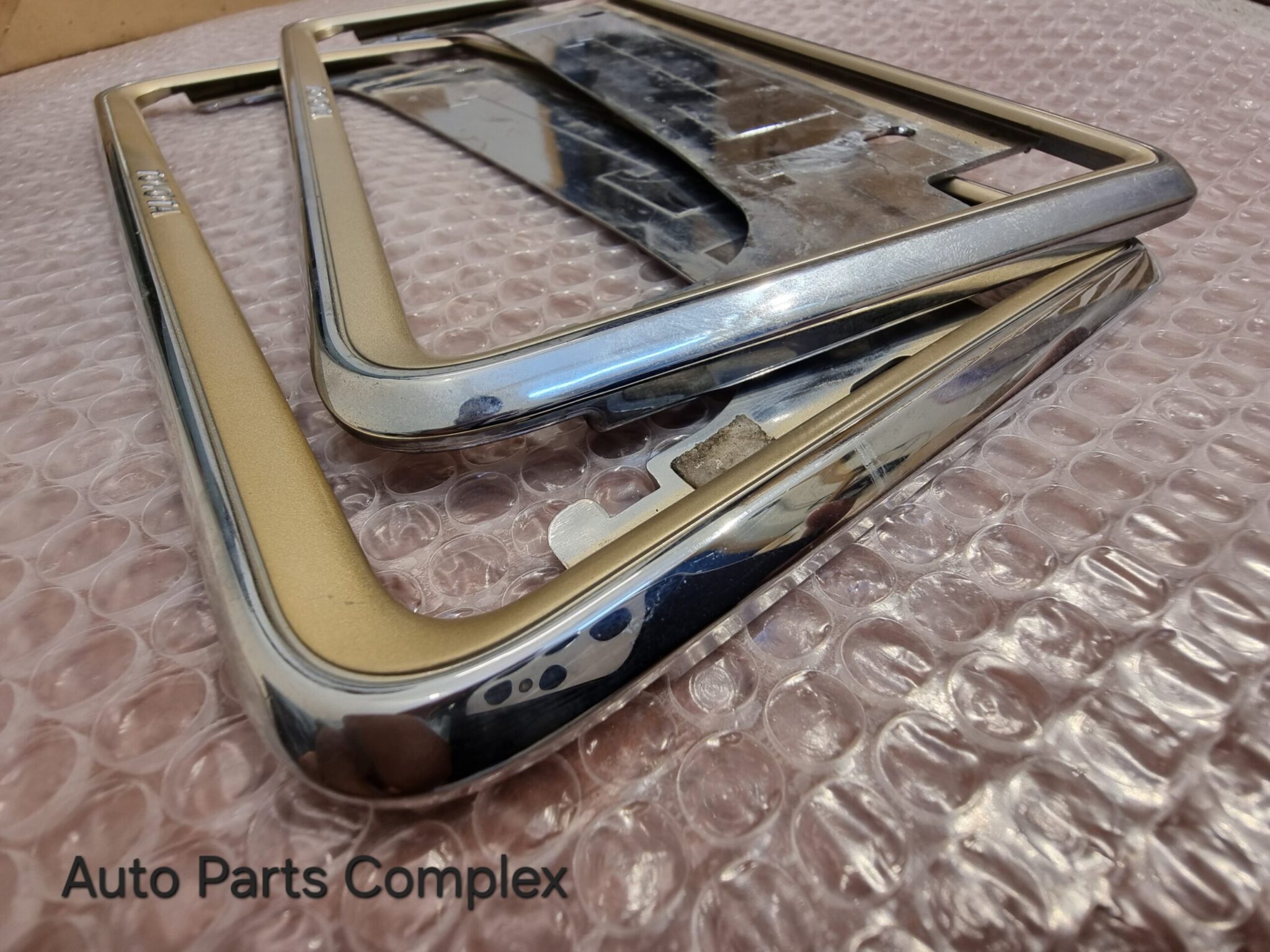 OEM JDM gold chrome license plate frames - Autoparts Complex